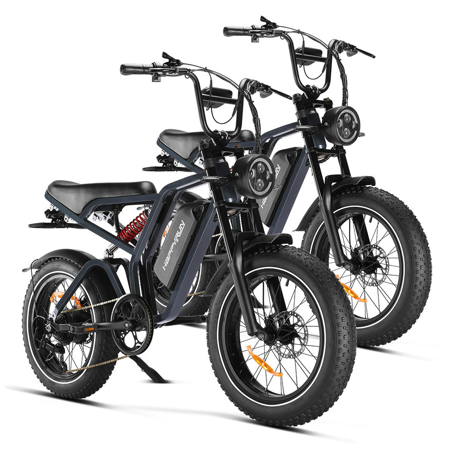HappyRun Tank G60 Pro Moped Style Offroad Fat Tire Electric Bike ...