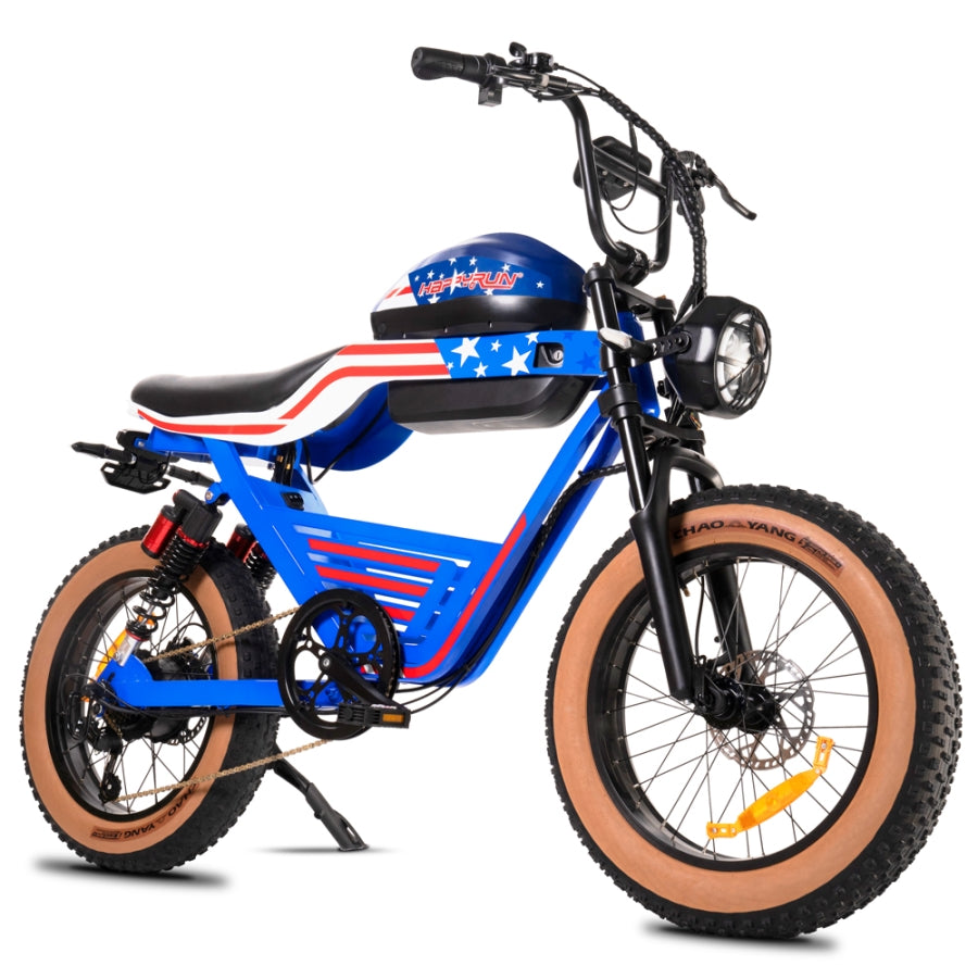 HappyRun Tank G60 Pro Moped Style Offroad Fat Tire Electric Bike – happyrunsports